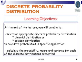 Chapter 3 discrete_distribution_rev_2009 | PPT