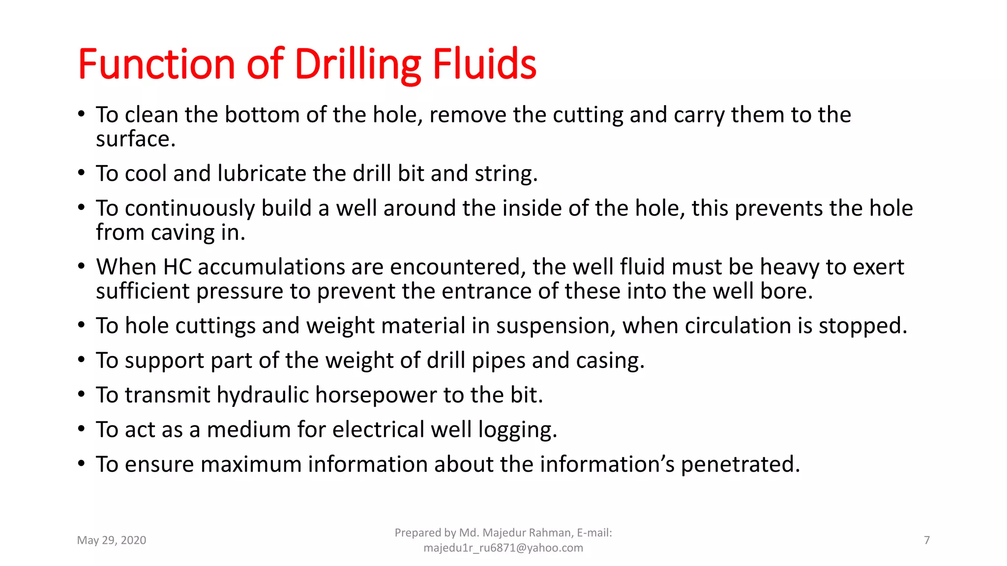 Drilling fluids | PPTX