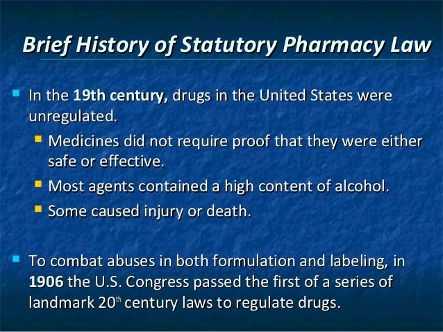 Chapter 3 drug regulation and control