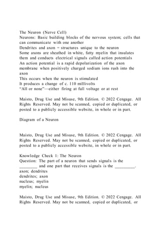 Chapter 3Drugs and the Nervous SystemMaisto, Drug Use and | PDF