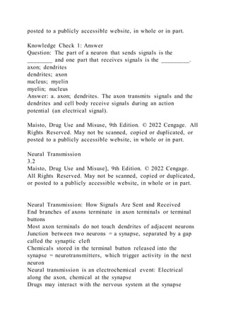 Chapter 3Drugs and the Nervous SystemMaisto, Drug Use and | PDF