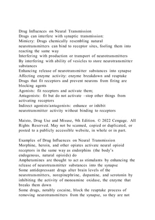 Chapter 3Drugs and the Nervous SystemMaisto, Drug Use and | PDF