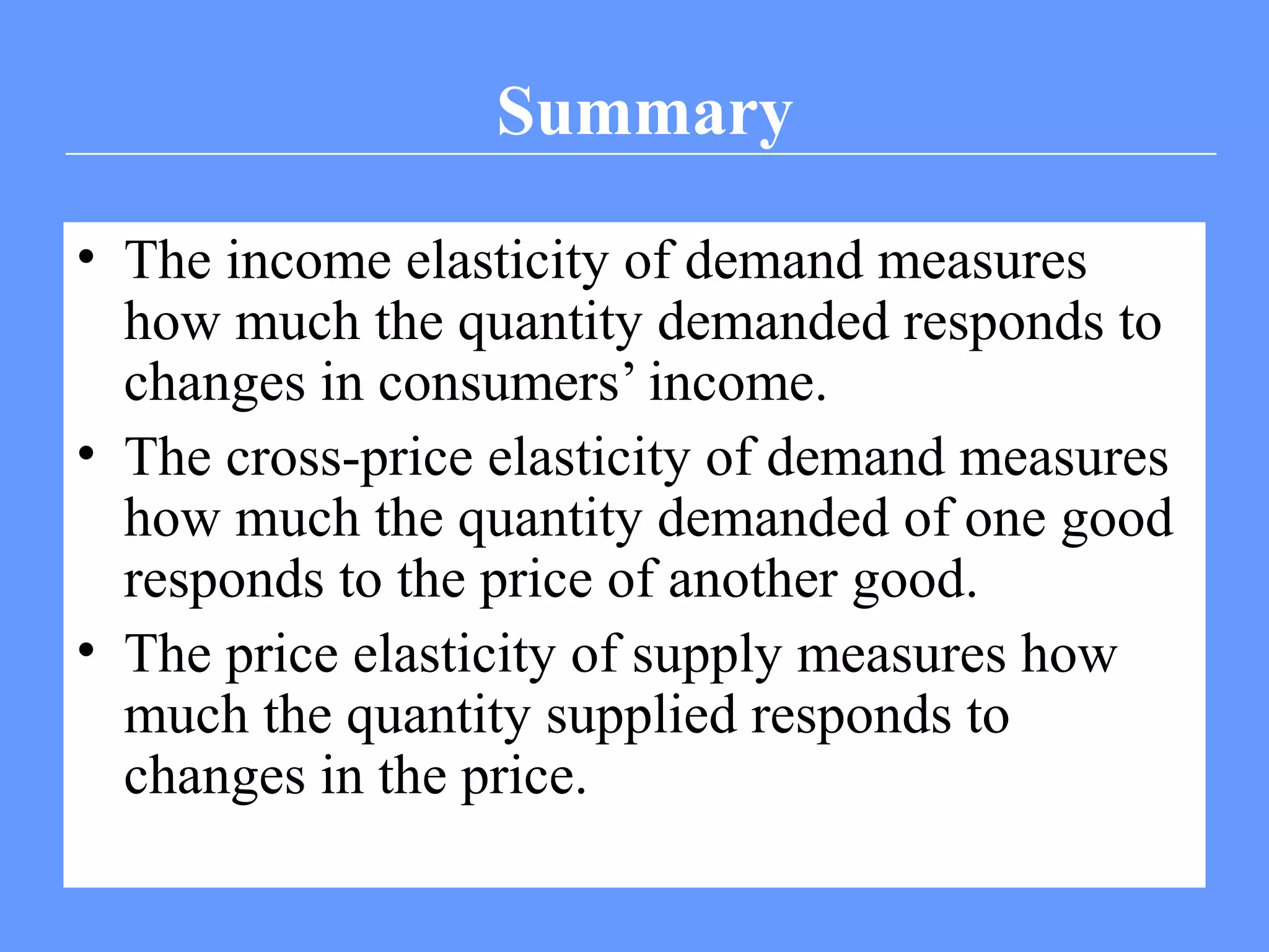 Chapter 3 elasticity for economics | PPT