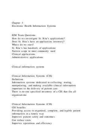 Chapter 3Electronic Health Information SystemsEIM Team Q | PDF