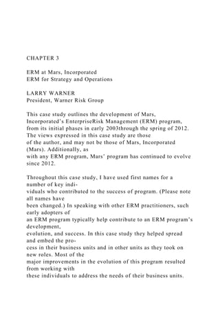 CHAPTER 3ERM at Mars, IncorporatedERM for Strategy and O.docx