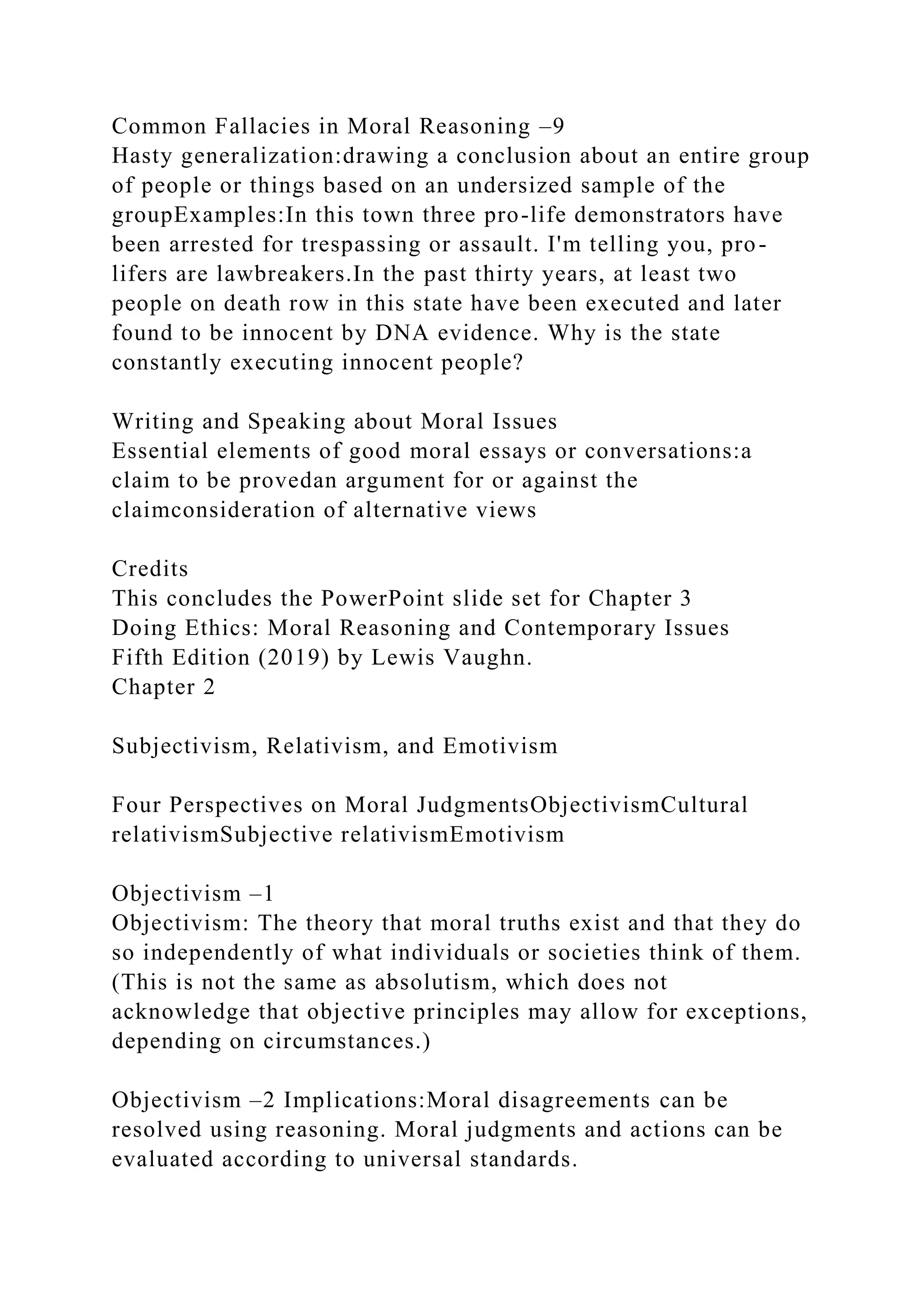 Chapter 3Evaluating Moral ArgumentsWhat Is Moral Reasoning.docx