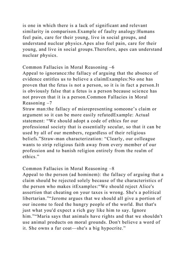 Chapter 3Evaluating Moral ArgumentsWhat Is Moral Reasoning.docx