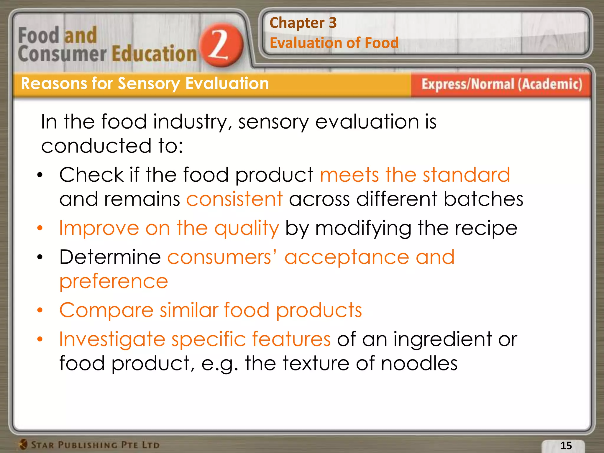 Chapter 3 Evaluation of Food | PPTX