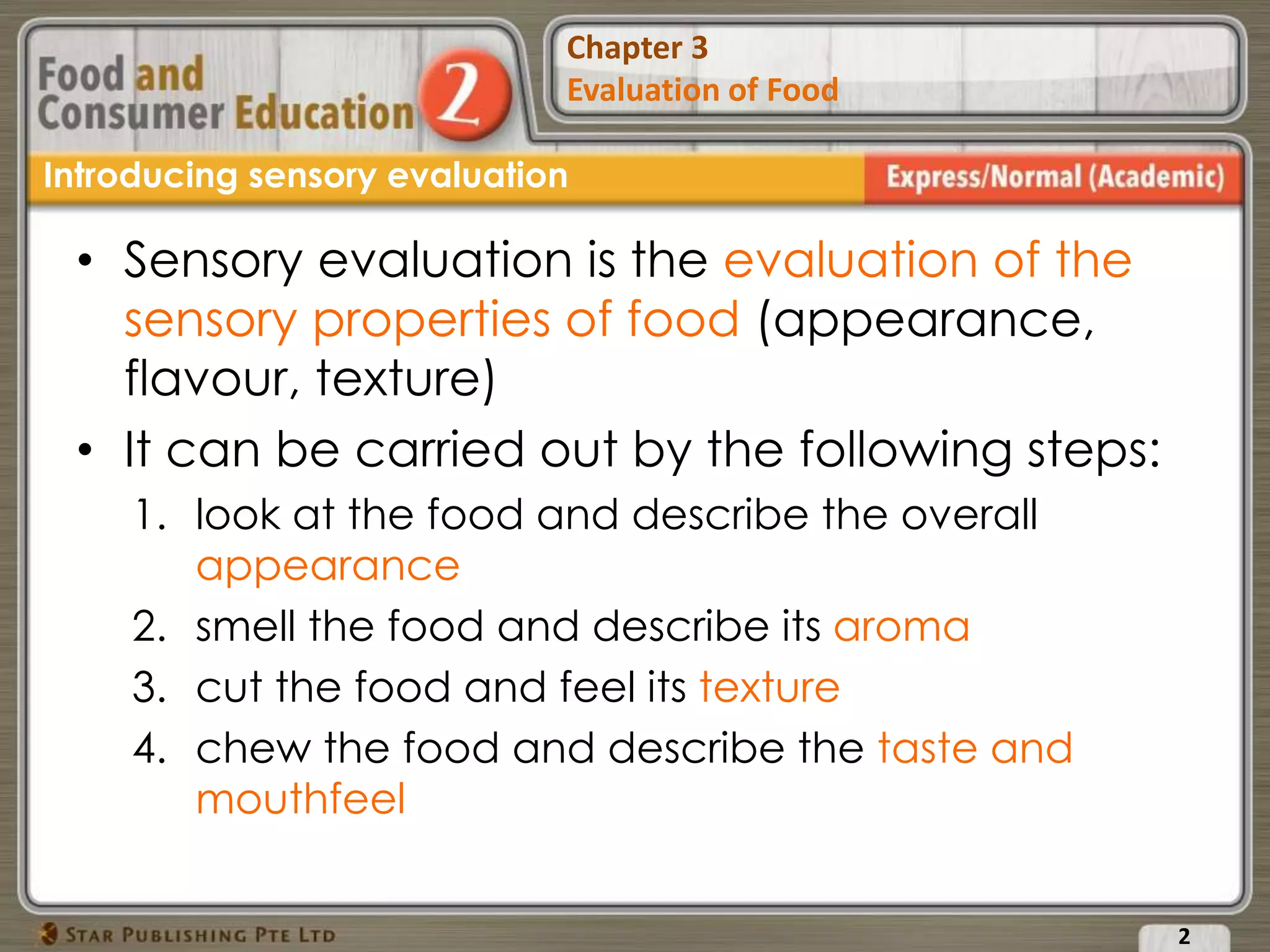 Chapter 3 Evaluation of Food | PPTX