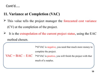 Earned Value Analysis in construction projects | PPTX