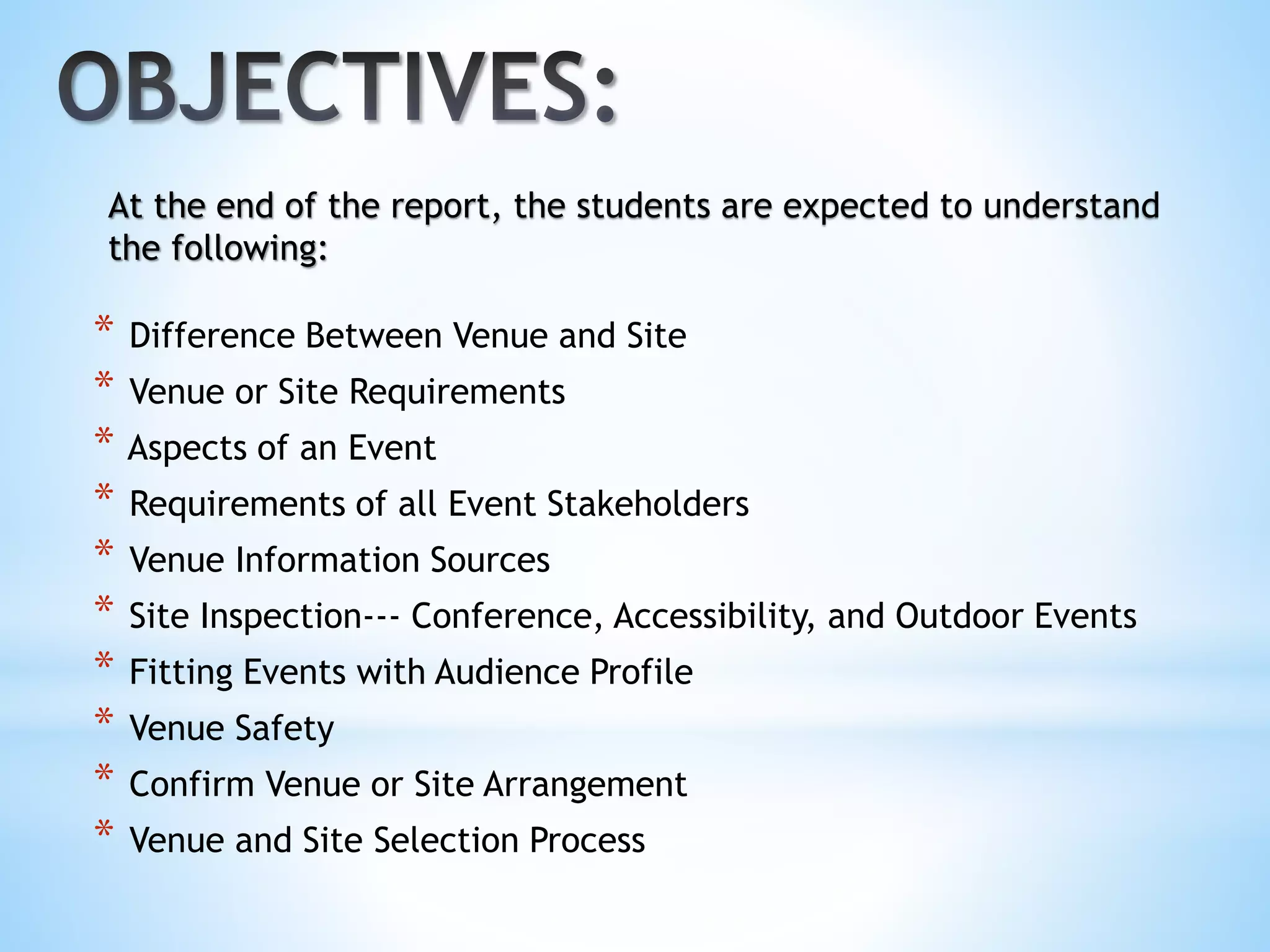 Chapter 3 Event Venues and Sites | PPTX