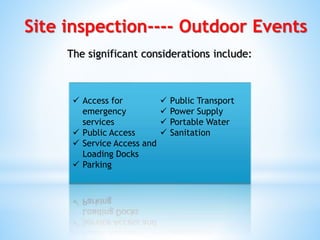 Chapter 3 Event Venues and Sites | PPTX