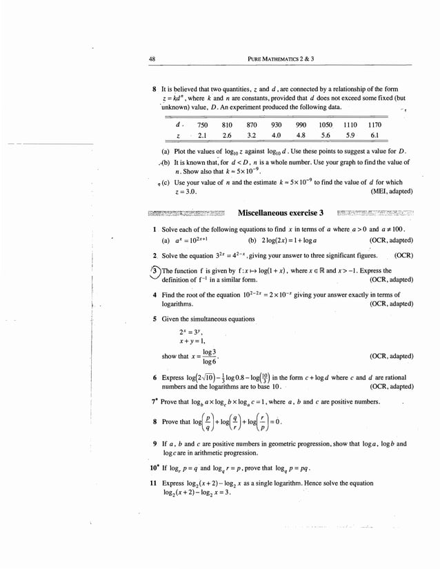 Chapter 3 exponential and logarithmic functions | PDF | Physics | Science