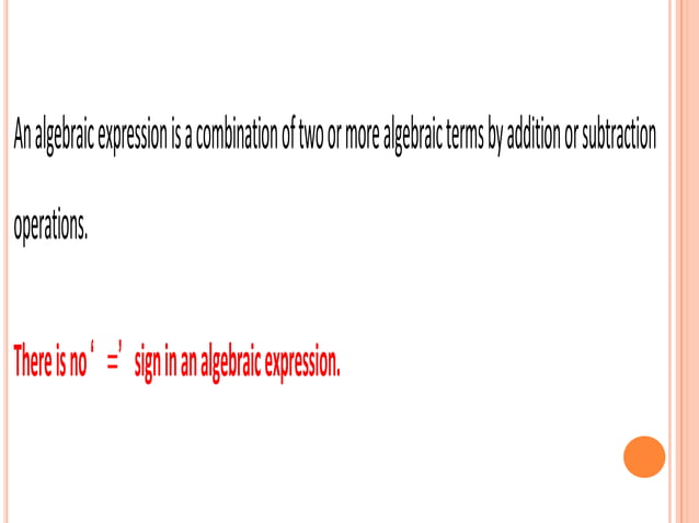 Chapter 3 Algebraic Expressions II | PPTX