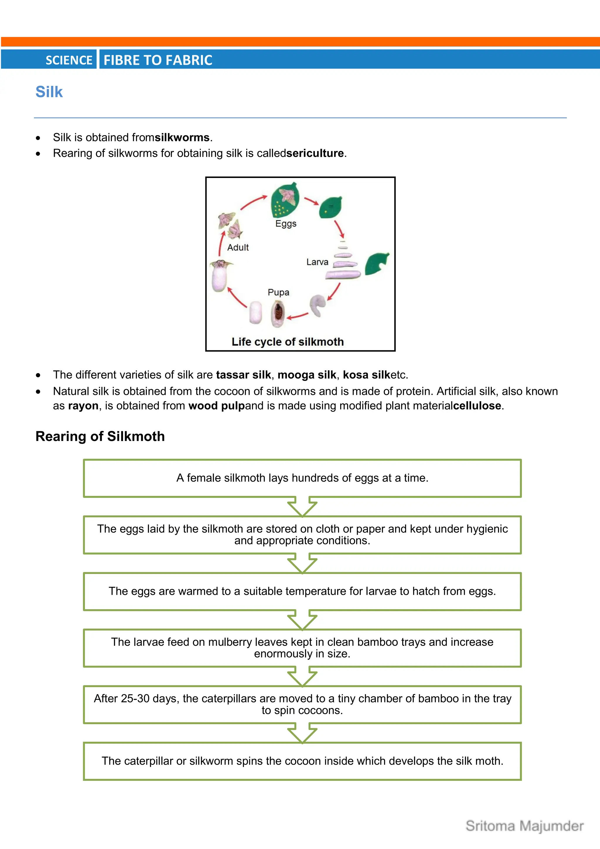 CBSE Grade 7 Science Ch 3 Fibre to Fabric Notes | PDF