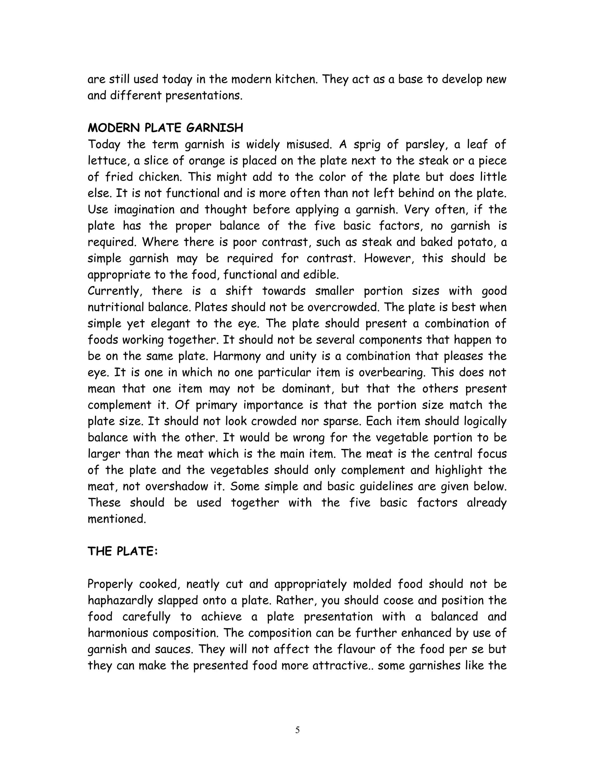 Chapter 3 food presentation | DOC