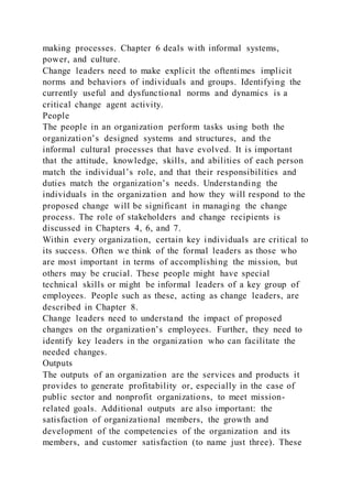 Chapter 3 Frameworks for Diagnosing Organizations What” to Change | DOCX