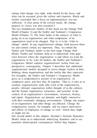 Chapter 3 Frameworks for Diagnosing Organizations What” to Change | DOCX