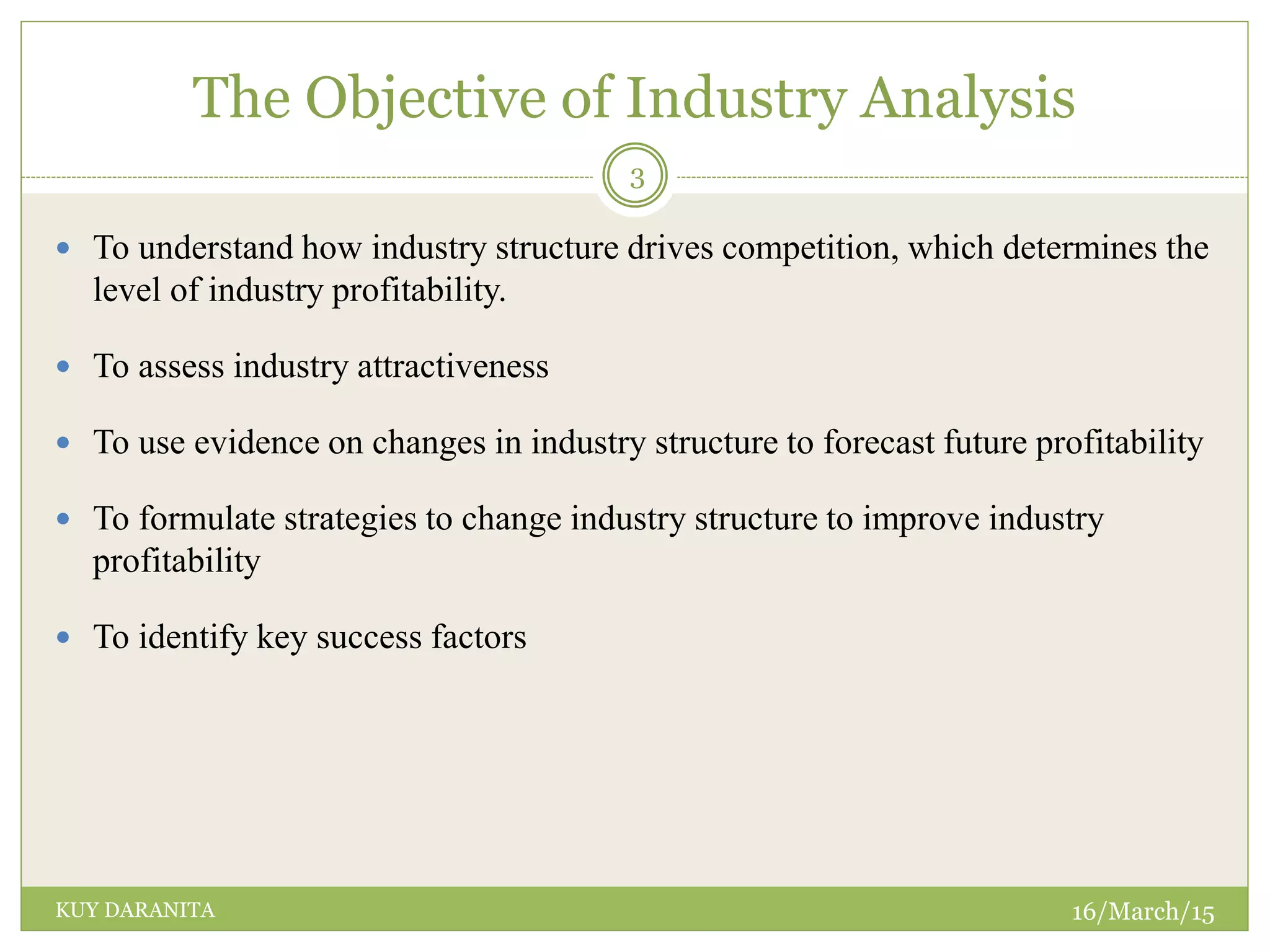 Chapter 3, industry analysis | PPTX