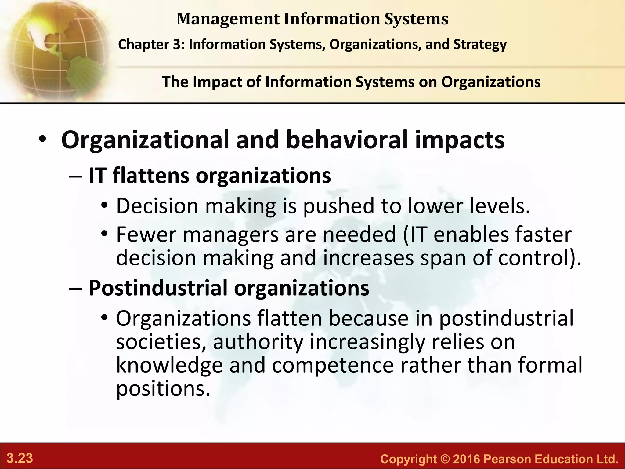 Chapter 3 information systems organizations and strategy | PDF
