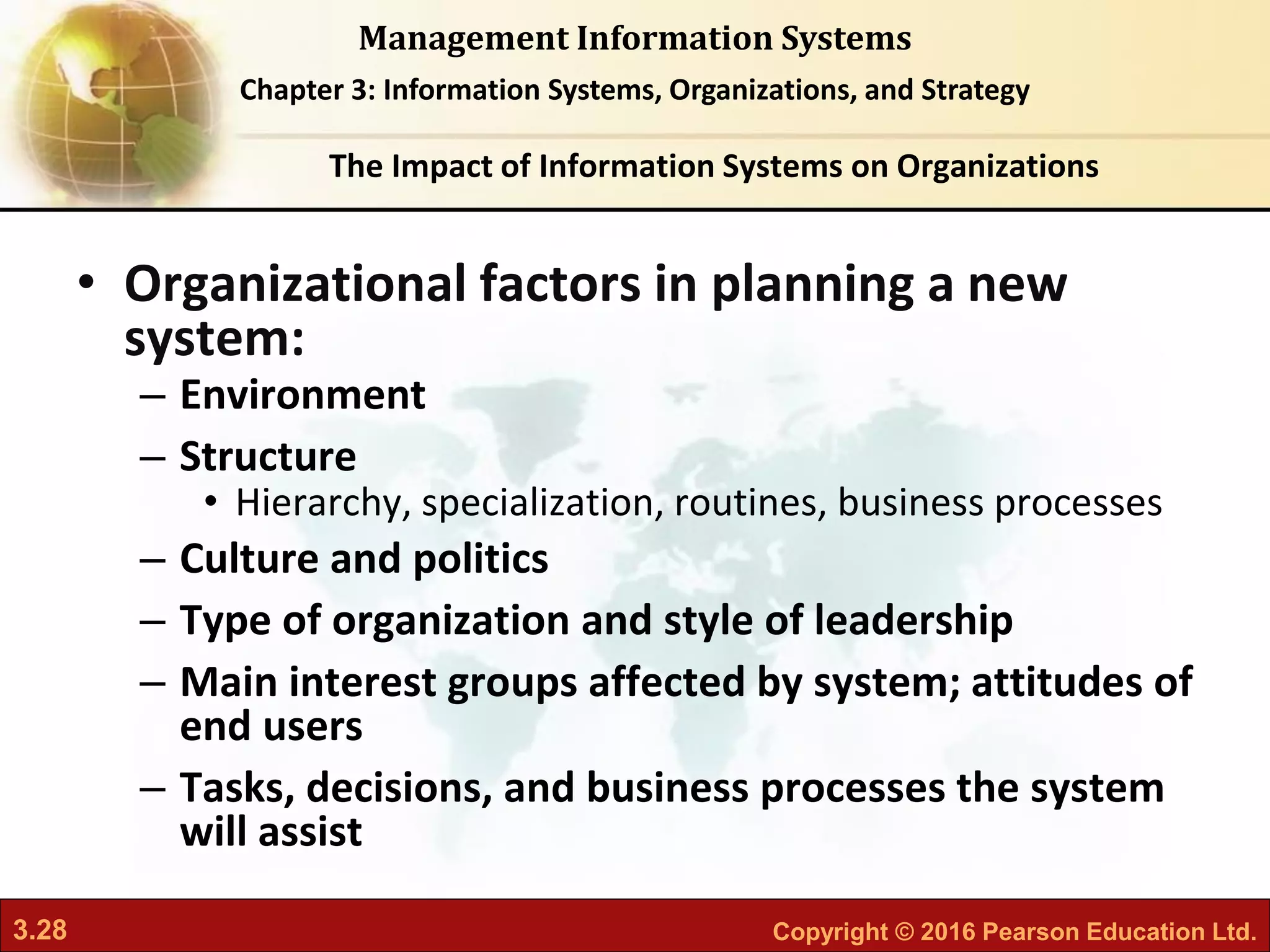 Chapter 3 information systems organizations and strategy | PDF
