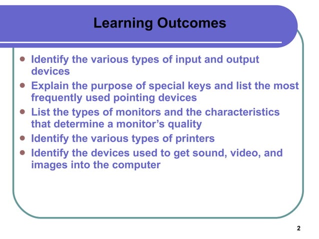 Chapter 3 input and output devices | PPT