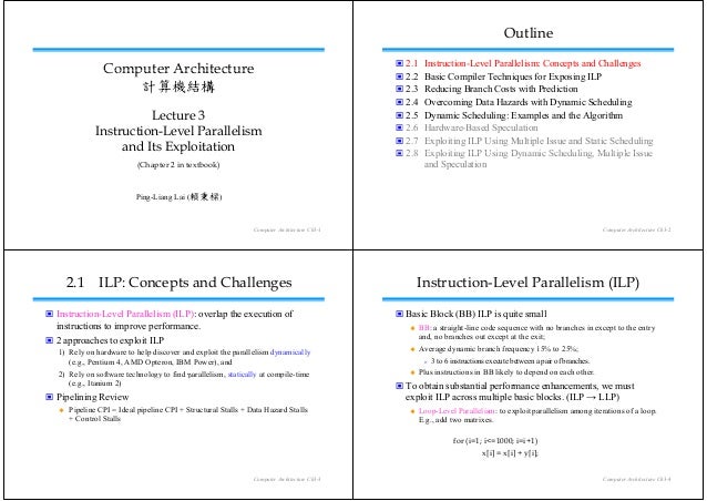 Chapter 3 Instruction Level Parallelism And Its Exploitation 