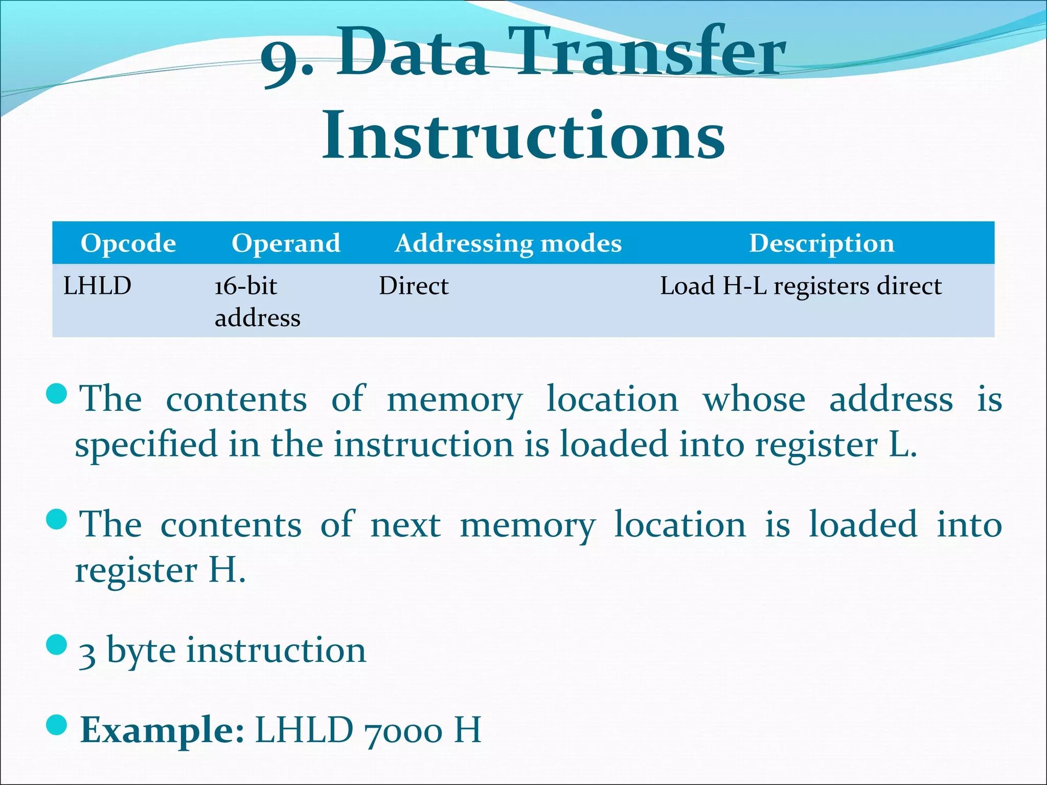 INTEL 8085 DATA FORMAT AND INSTRUCTIONS | PPT