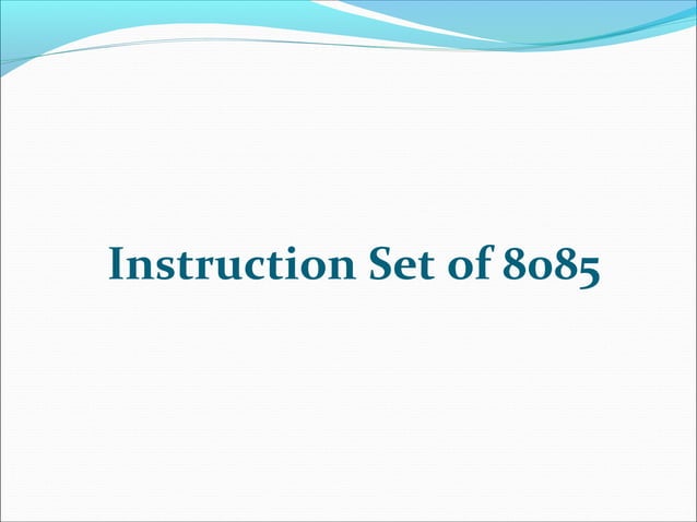 INTEL 8085 DATA FORMAT AND INSTRUCTIONS | PDF