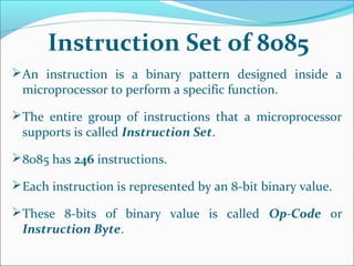 INTEL 8085 DATA FORMAT AND INSTRUCTIONS | PDF