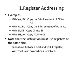 Chapter 3 INSTRUCTION SET AND ASSEMBLY LANGUAGE PROGRAMMING | PPT