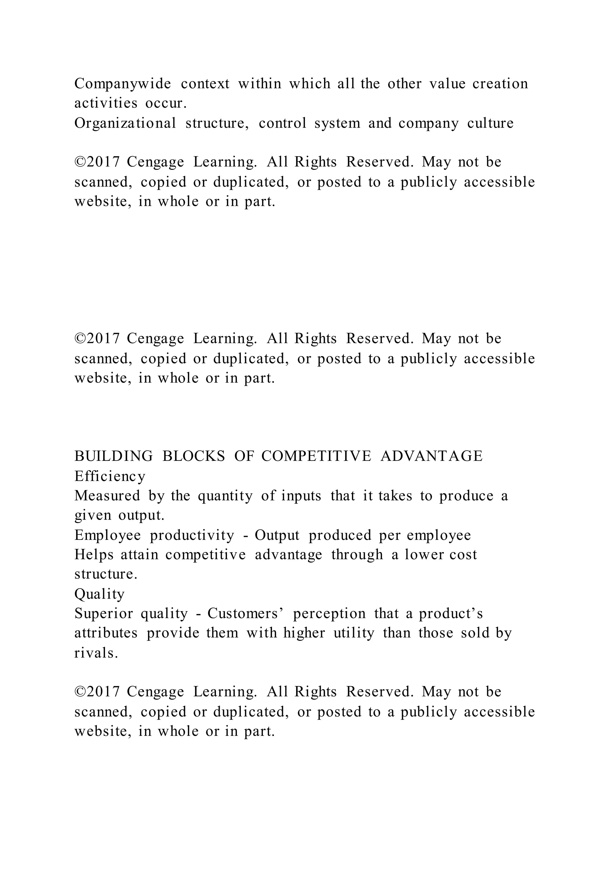 Chapter 3Internal Analysis Distinctive Competencies, Competit | DOCX