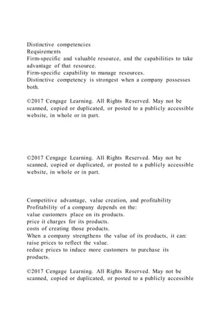 Chapter 3Internal Analysis Distinctive Competencies, Competit | PDF
