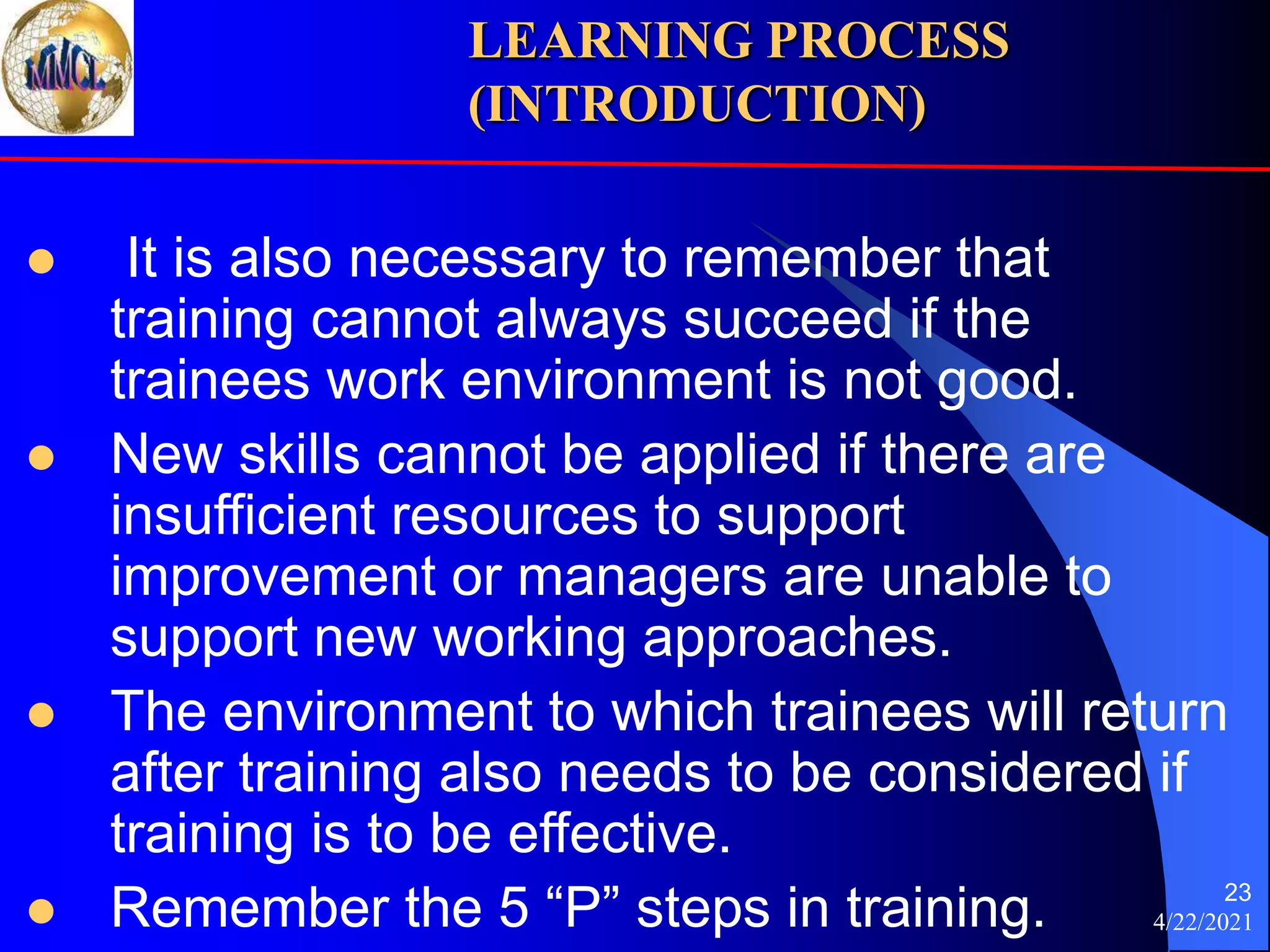 CHAPTER 3 INTRODUCTION TO LEARNING PROCESS | PPT