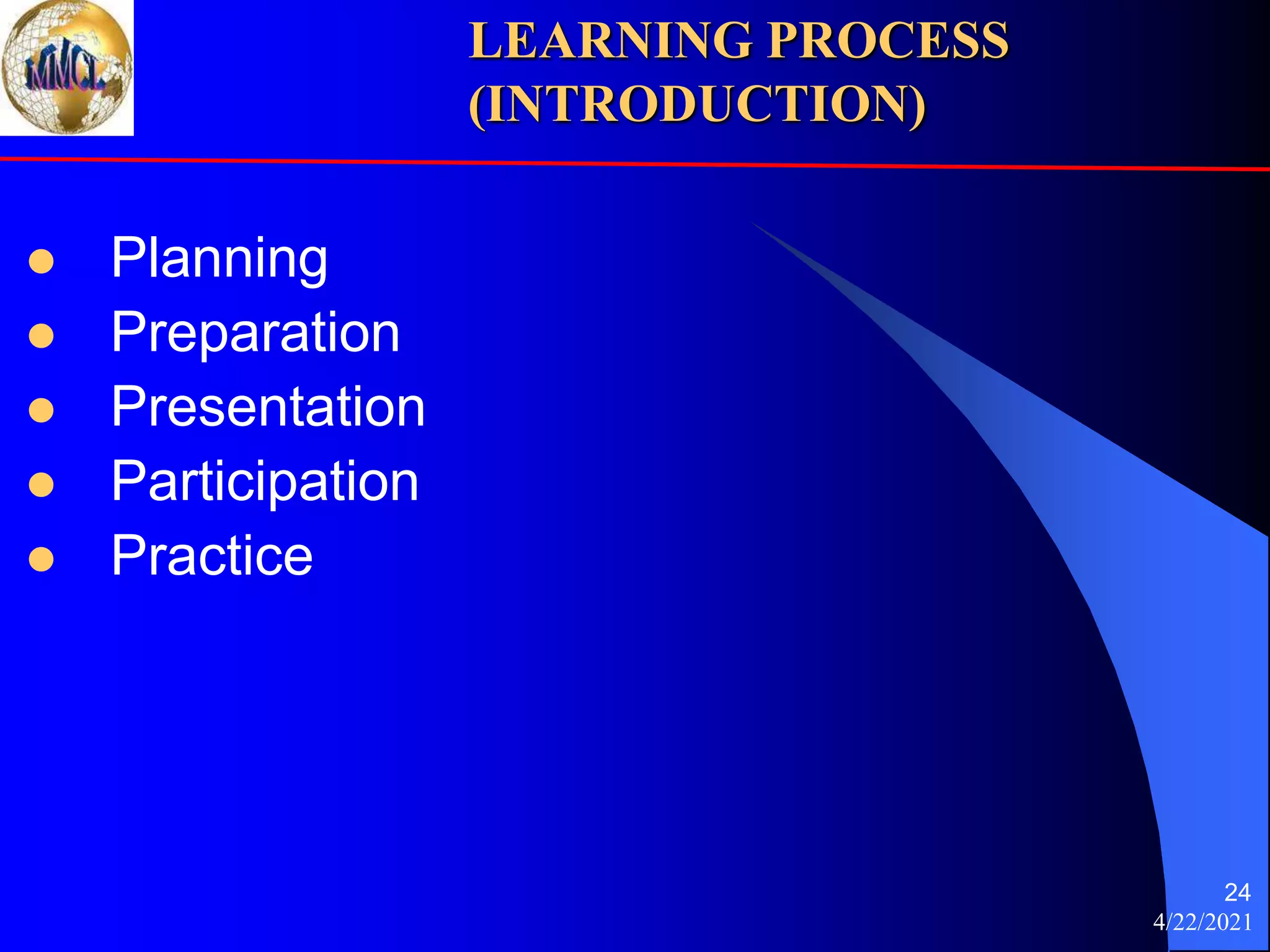 CHAPTER 3 INTRODUCTION TO LEARNING PROCESS | PPT