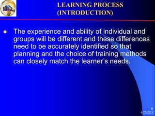 CHAPTER 3 INTRODUCTION TO LEARNING PROCESS | PPT