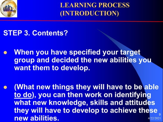 CHAPTER 3 INTRODUCTION TO LEARNING PROCESS | PPT