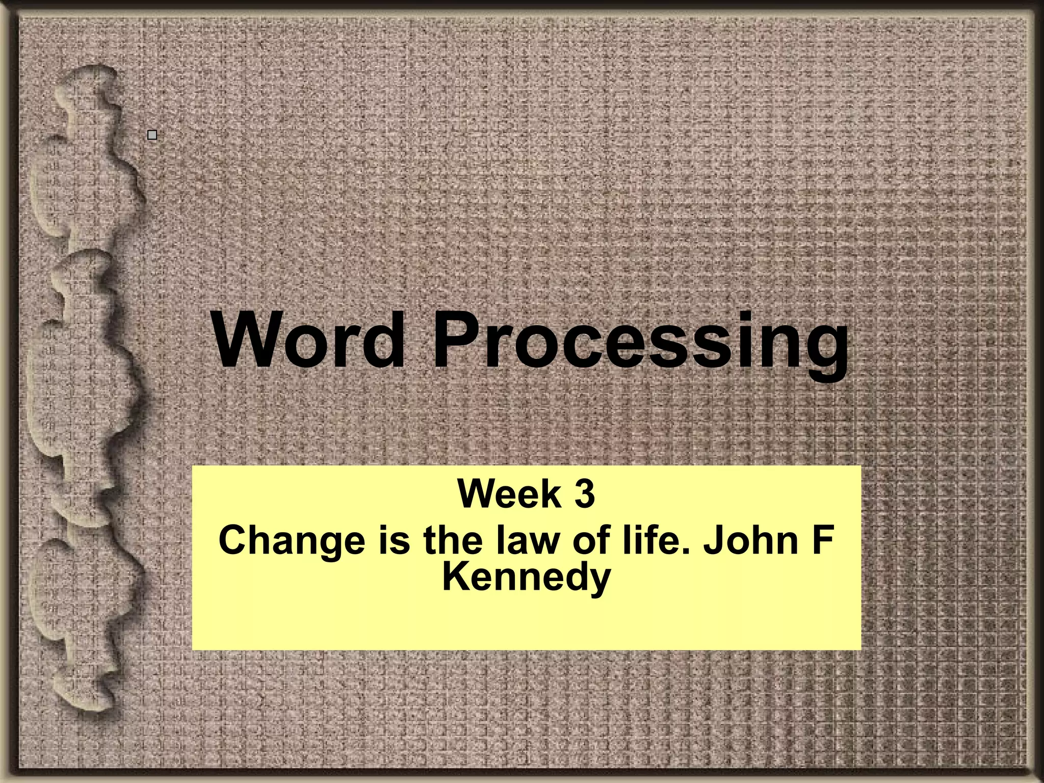 TID Chapter 3 Introduction To Word Processing | PPT