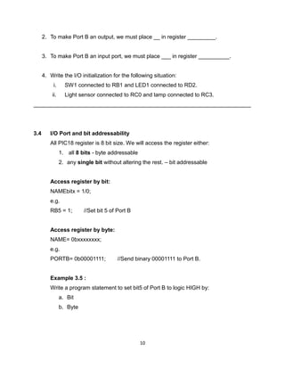 Embedded system (Chapter 3) io_port_programming | PDF