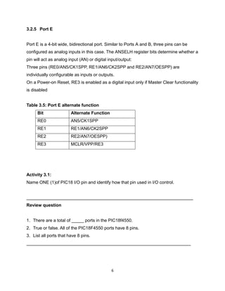 Embedded system (Chapter 3) io_port_programming | PDF