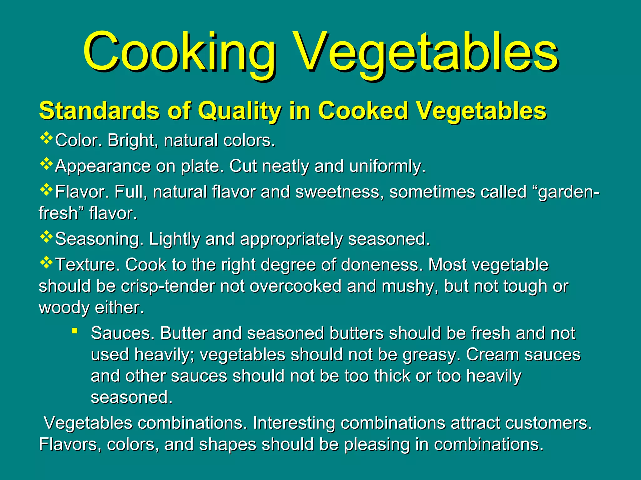 Chapter 3 lesson 2preparing vegetable dishes | PPT