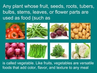 Chapter 3 lesson 2preparing vegetable dishes | PPT