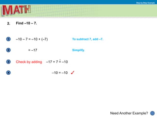 (7) Lesson 3.3 - Subtract Integers | PPT