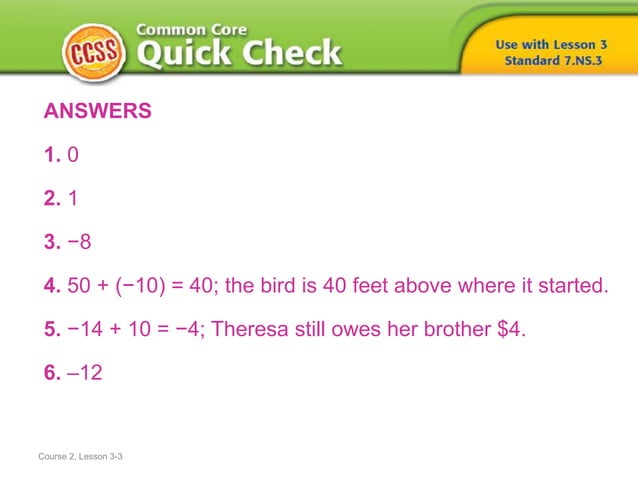 (7) Lesson 3.3 - Subtract Integers | PPT