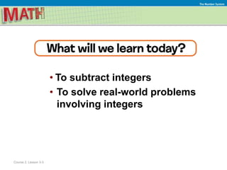 (7) Lesson 3.3 - Subtract Integers | PPT