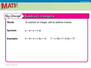 (7) Lesson 3.3 - Subtract Integers | PPT