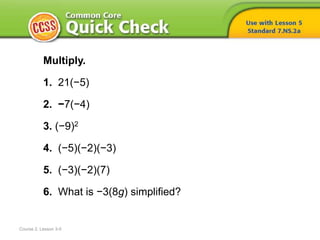 (7) Lesson 3.5 - Divide Integers | PPT