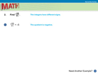 (7) Lesson 3.5 - Divide Integers | PPT