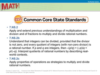 (7) Lesson 3.5 - Divide Integers | PPT