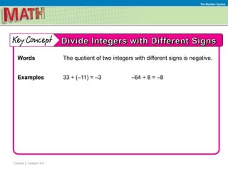 (7) Lesson 3.5 - Divide Integers | PPT